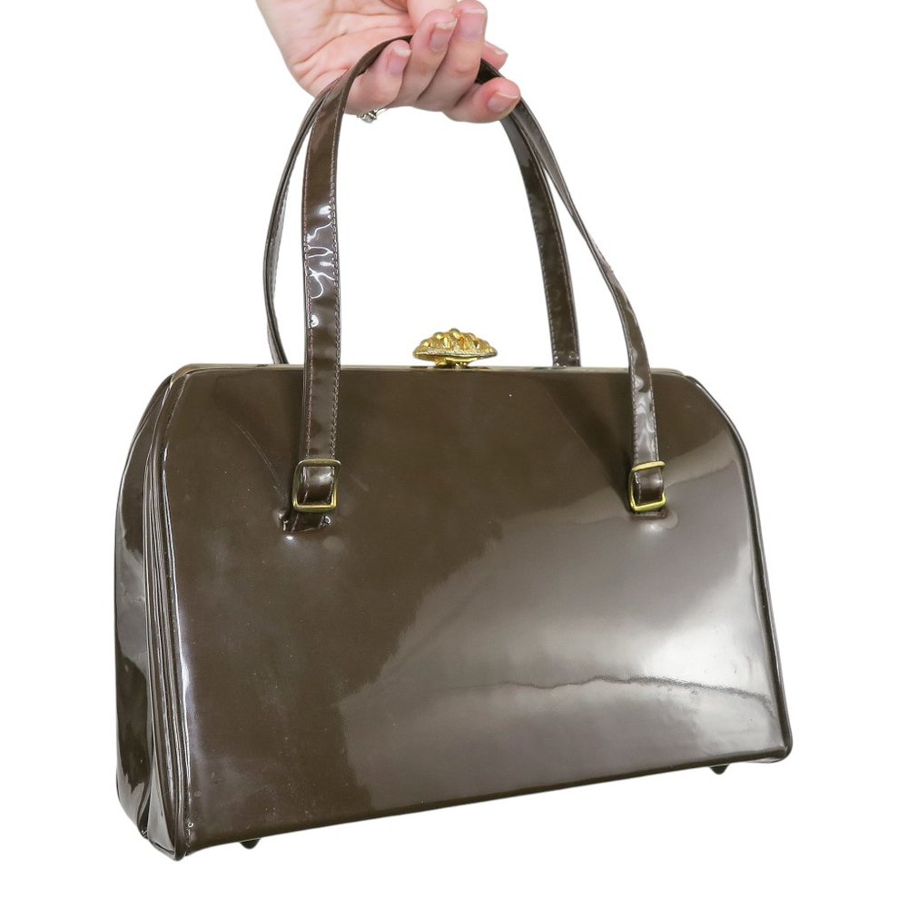 Vintage 50s Garay Patent Leather Handbag - Gem